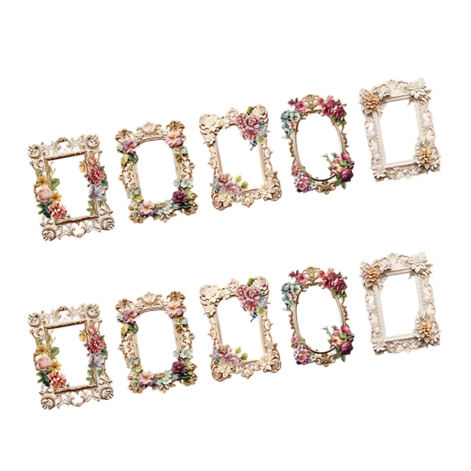 10Sheets Decorative Paper Card Frame Vintage Embossed Cutout Frame ...
