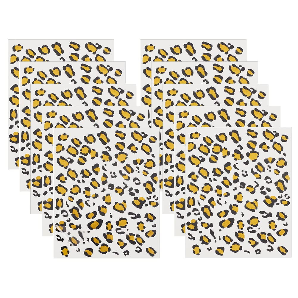 10Sheets Temporary Leopard Tattoo Stickers 5x6 Inch Cheetah Leopard ...