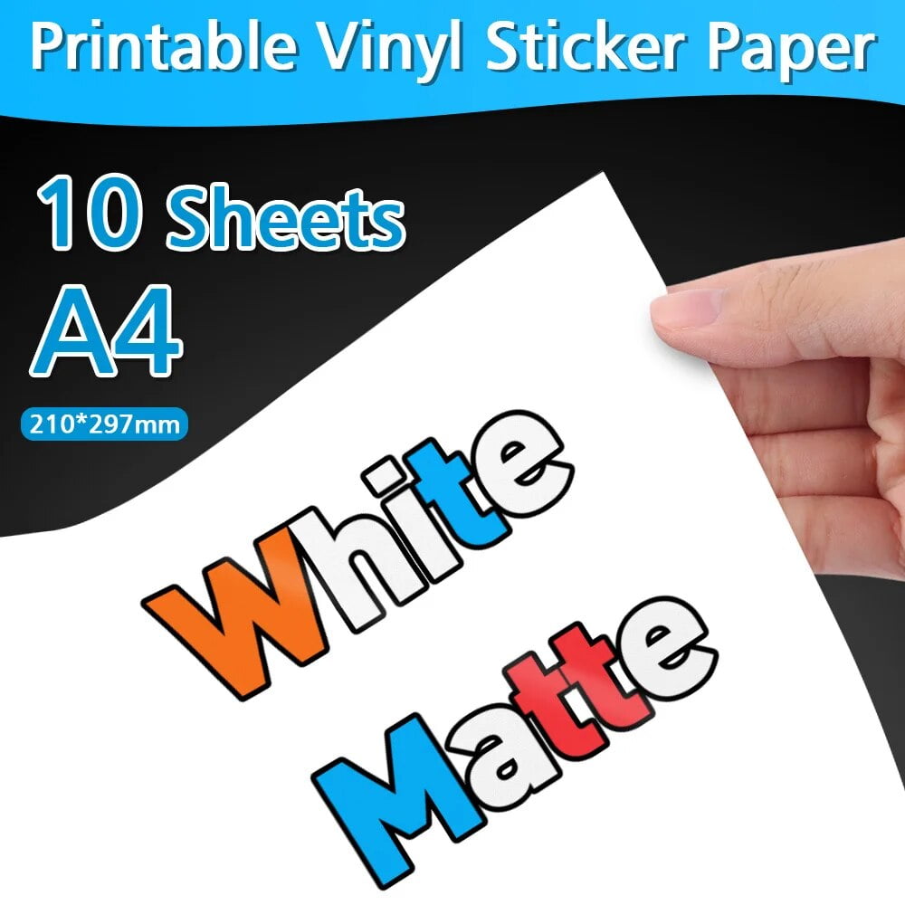 10Sheets Transparent Printable Vinyl Sticker Paper A4 Waterproof Self ...