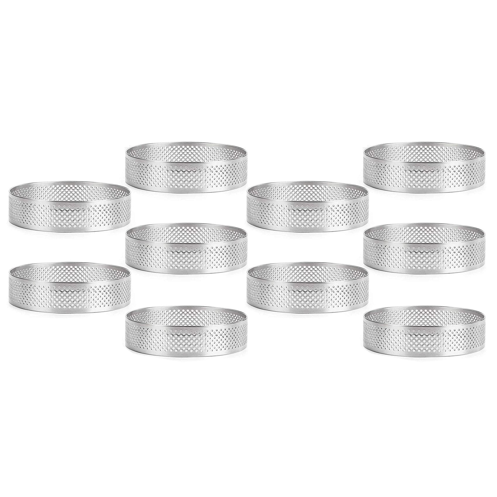 10Stainless Steel Perforated Tart Ring, 5cm Perforated Cake Mousse Ring ...