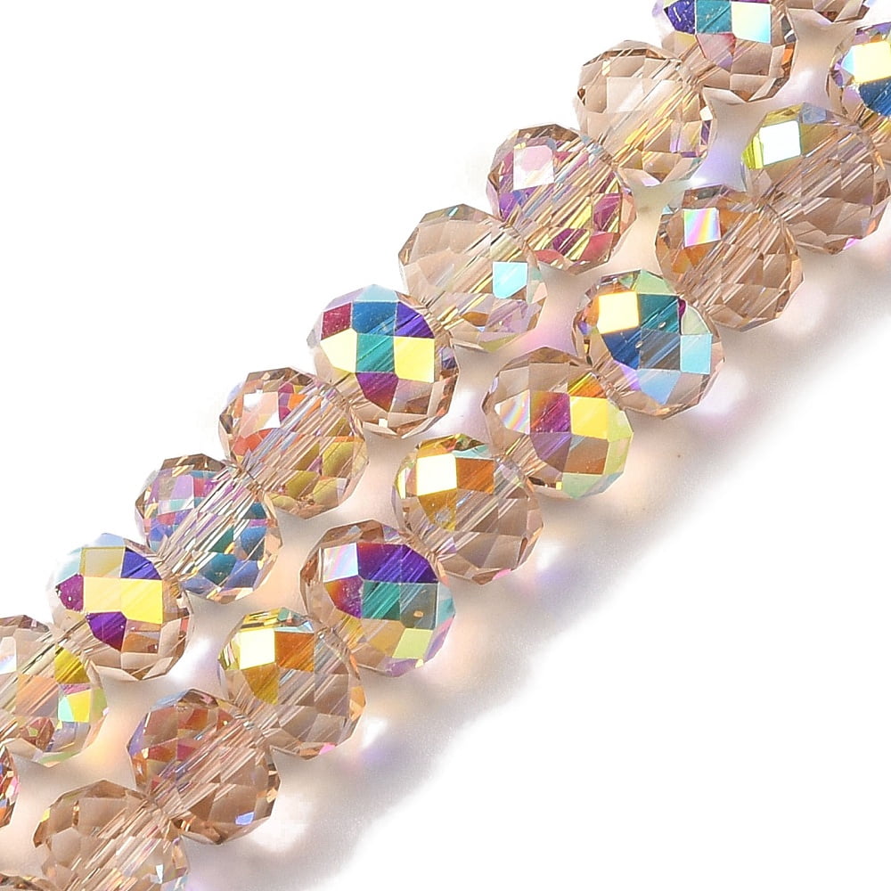 10Strand AB Color Plated Transparent Electroplate Beads Strands Tan 7 ...