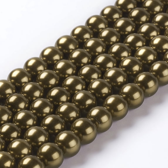 10Strand Eco-Friendly Dyed Glass Pearl Round Beads Strands Grade A ...