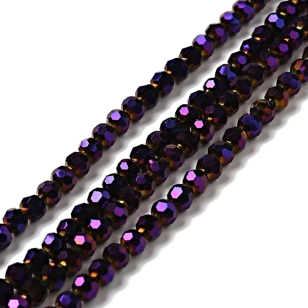 10Strand Electroplate Glass Bead Strands Faceted(32 Facets) Round ...