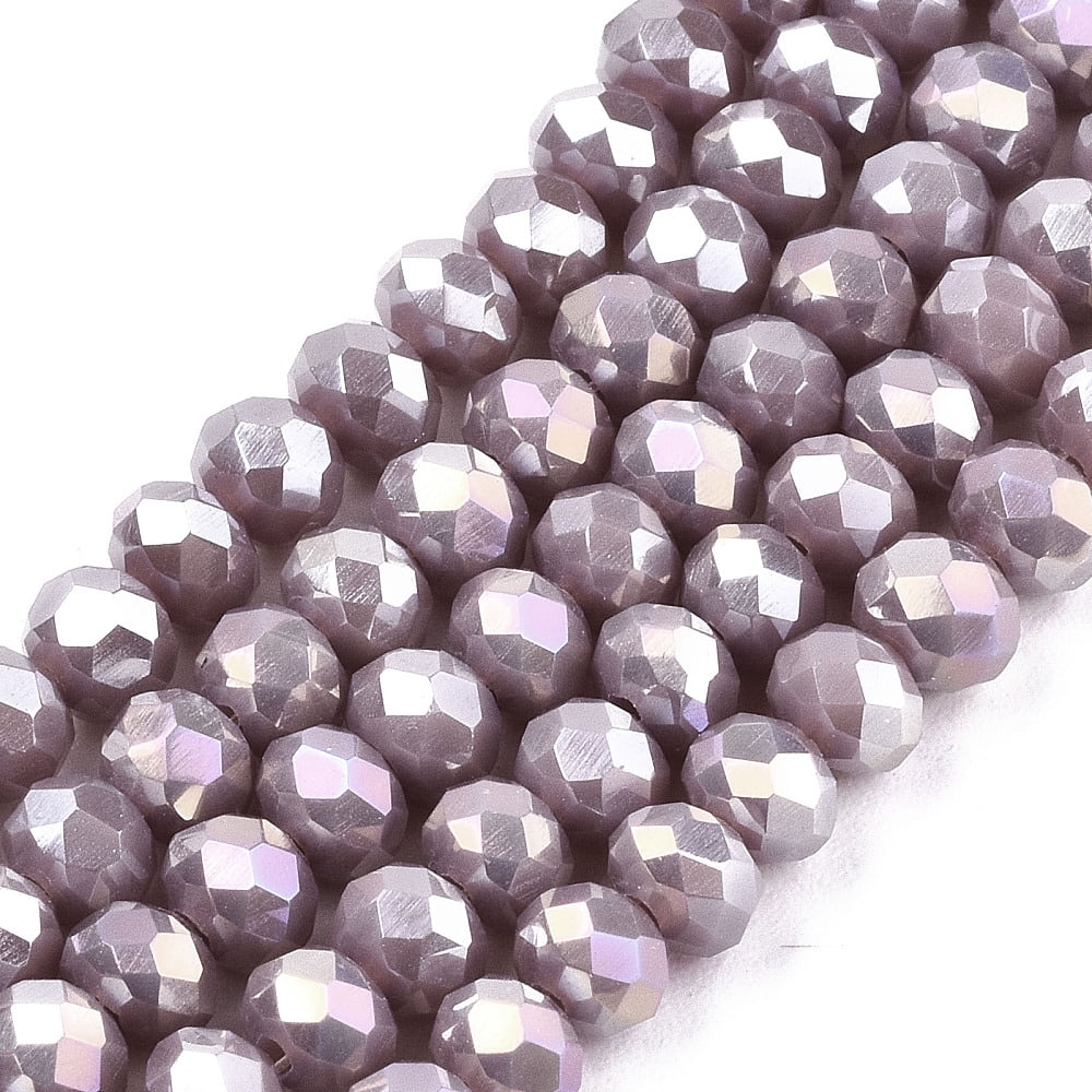 10Strand Electroplate Glass Beads Strands Opaque Solid Color AB Color ...