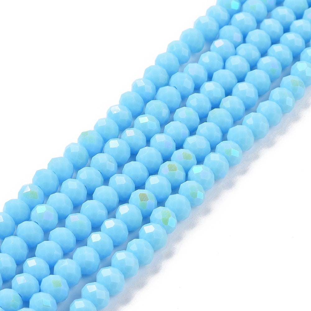 10Strand Electroplate Opaque Solid Color Glass Beads Strands Half ...