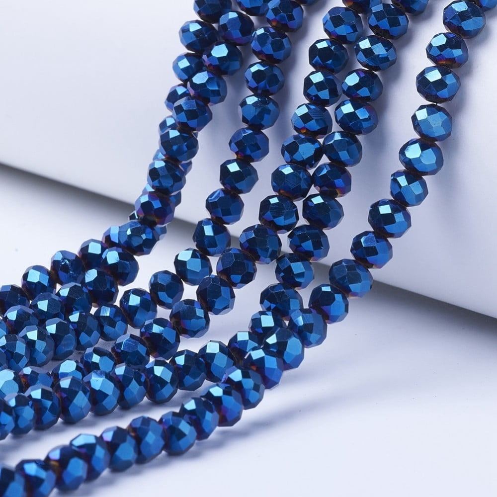10Strand Electroplate Transparent Glass Beads Strands Full Plated ...