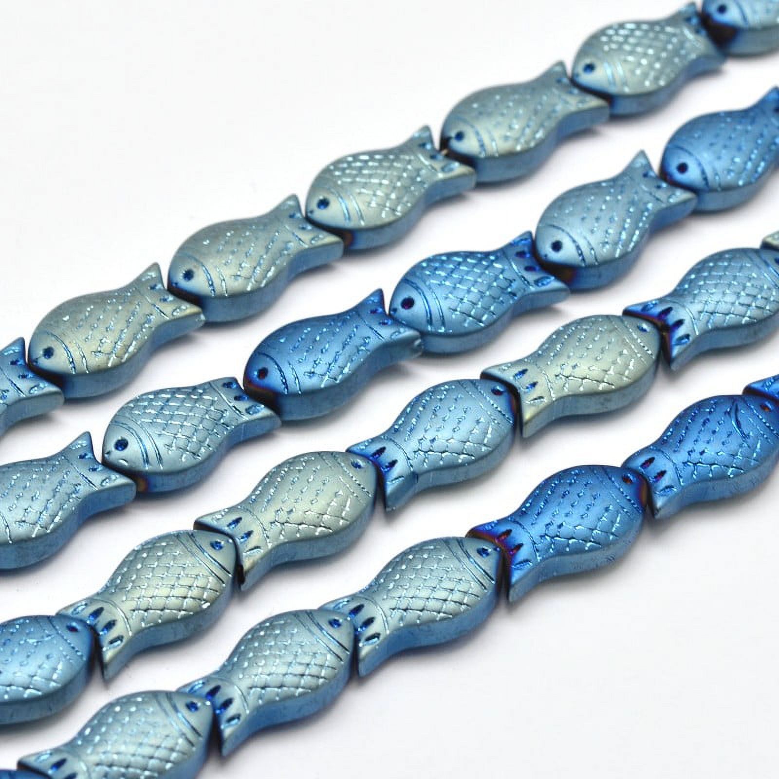 10Strand Full Plated Frosted Electroplate Glass Fish Beads Strands ...