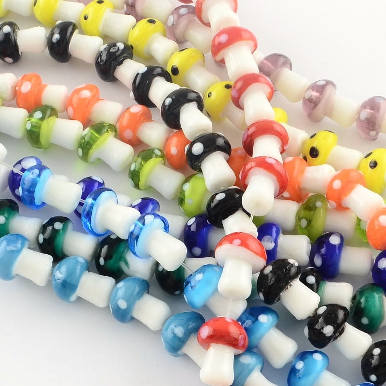 10Strand Mushroom Handmade Lampwork Beads Strands Mixed Color 16x12mm ...