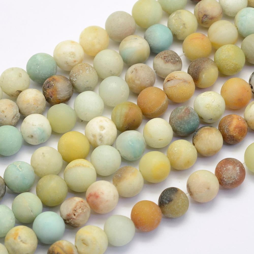 10Strand Natural Flower Amazonite Beads Strands Round Frosted 6mm Hole ...