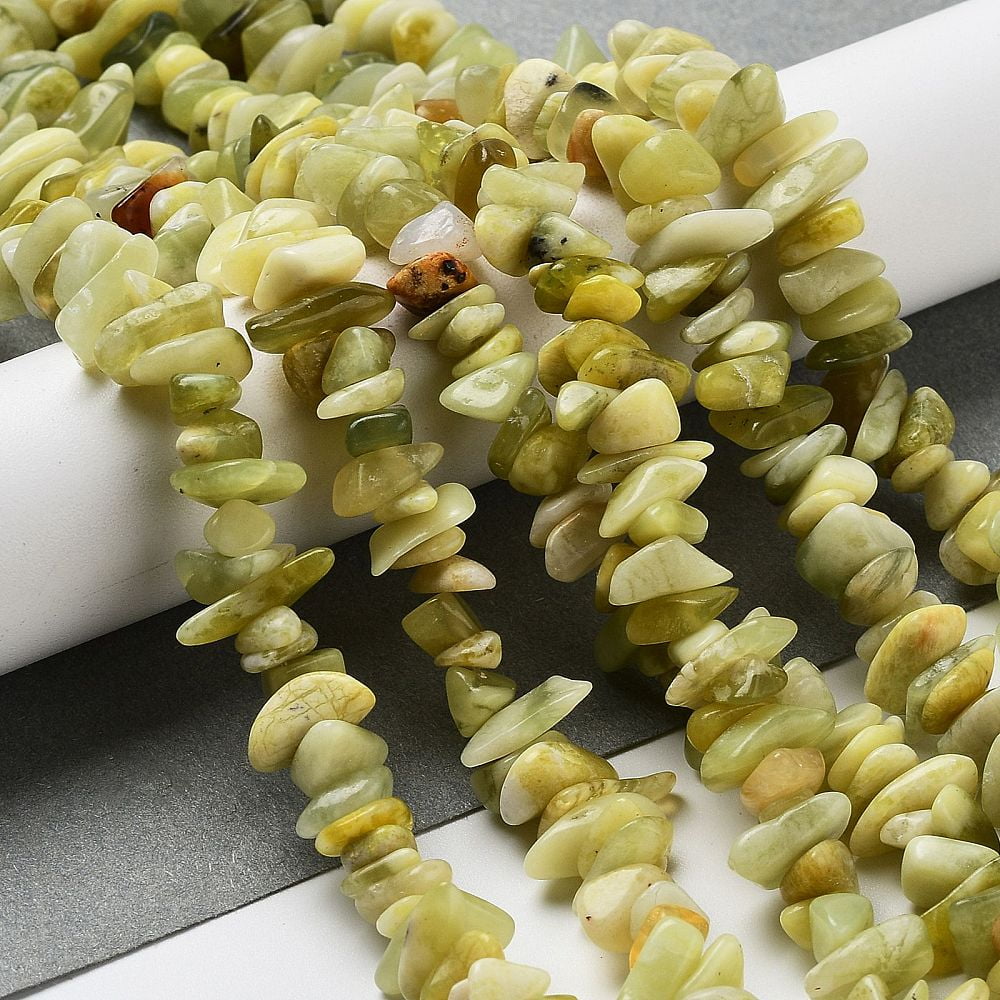 10Strand Natural Lemon Jade Chip Bead Strands 5~8x5~8mm Hole: 1mm 31.5 ...