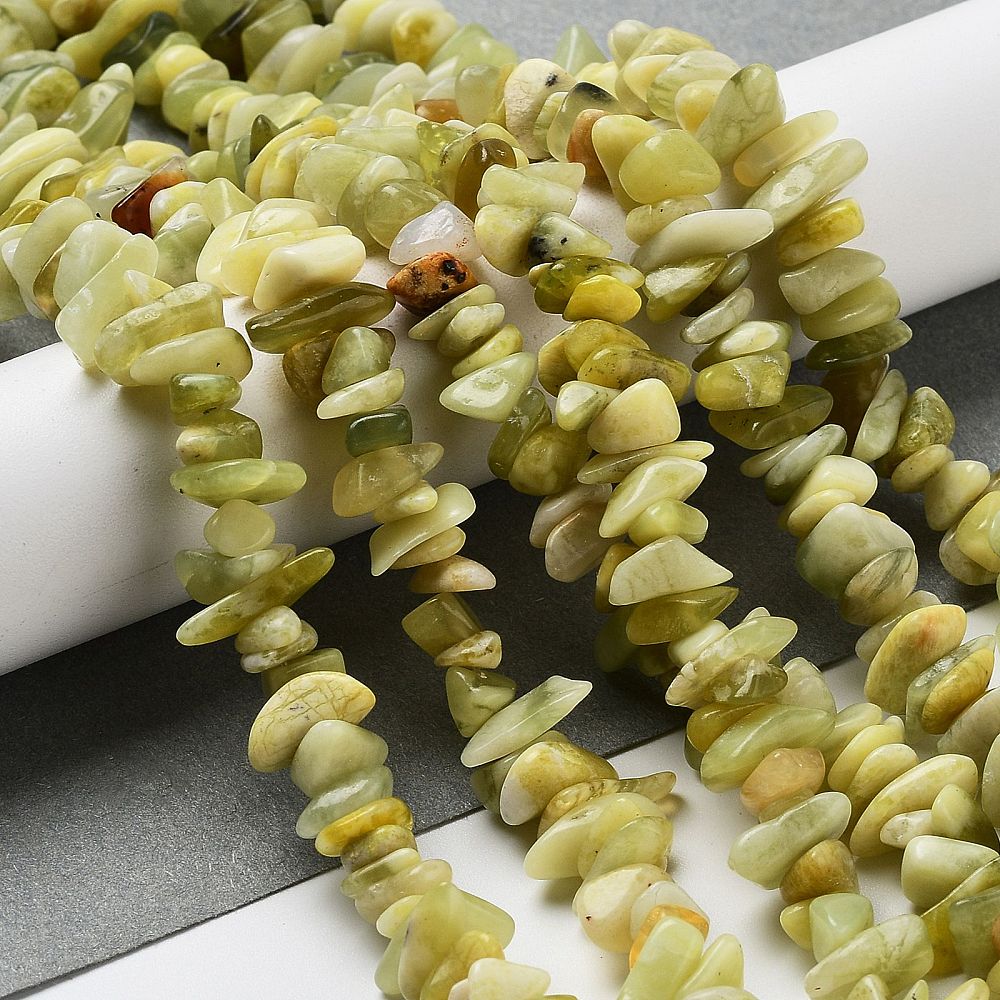10Strand Natural Lemon Jade Chip Bead Strands Hole: 1mm 31.5 inch 5~8x5 ...
