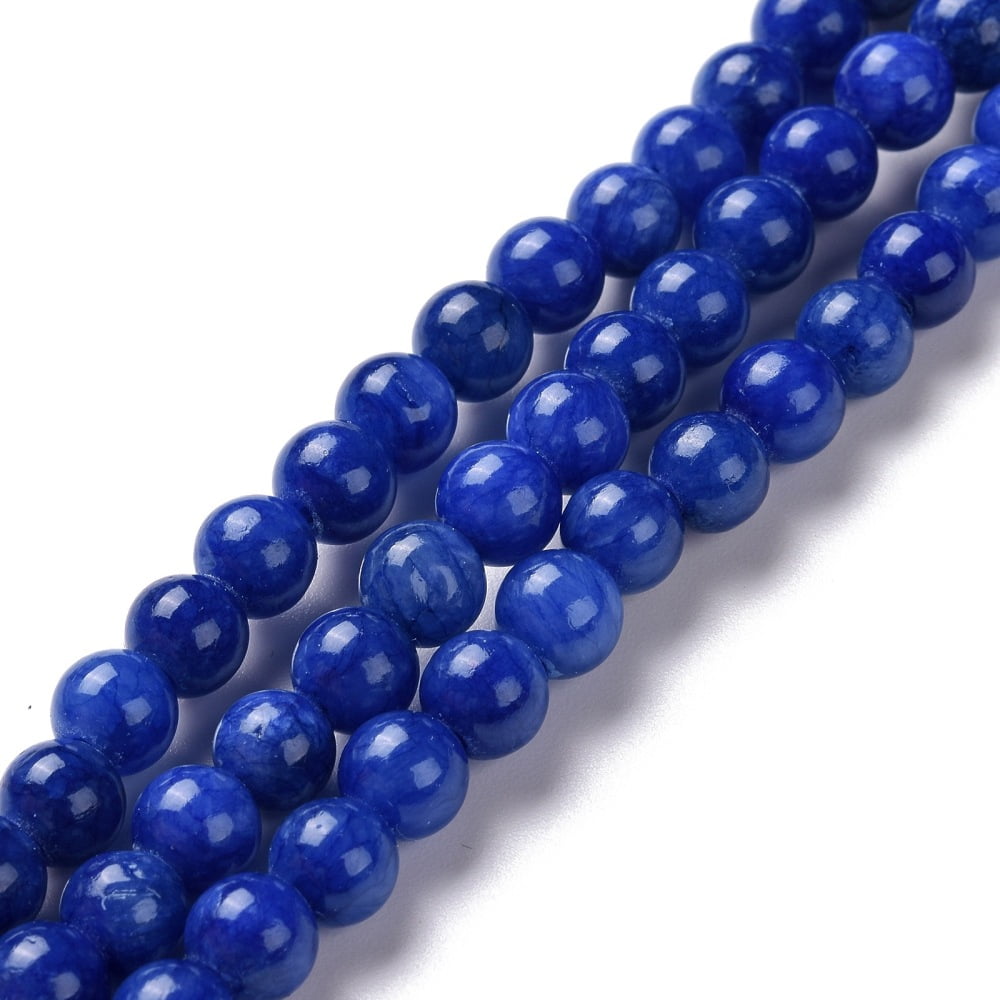 10Strand Natural Mashan Jade Round Beads Strands Dyed Midnight Blue 8mm ...