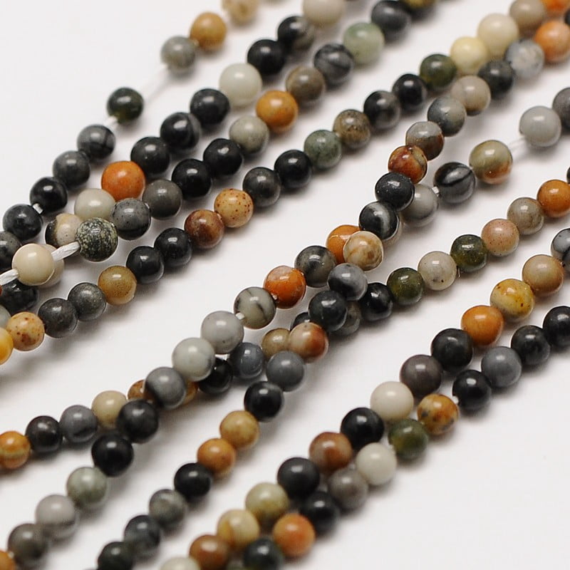 10Strand Natural Polychrome Jasper/Picasso Stone/Picasso Jasper Bead ...