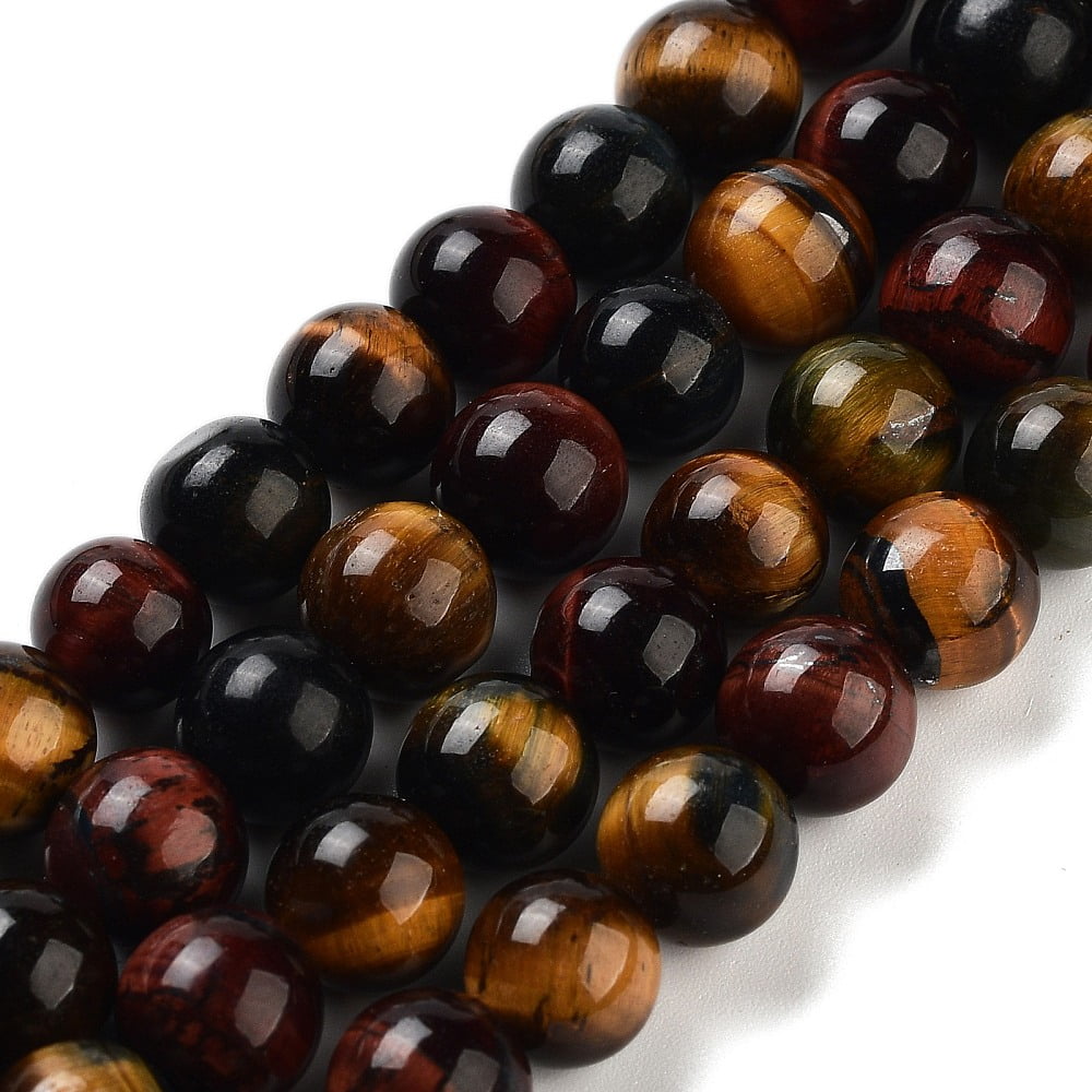 10Strand Natural Tiger Eye Beads Strands Grade AB+ Dyed Round 8mm Hole ...