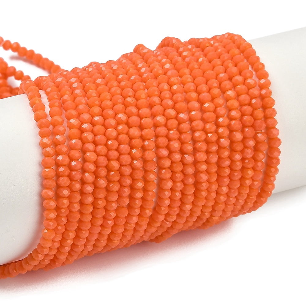 10Strand Opaque Solid Color Glass Bead Strands Imitation Jade Salmon ...