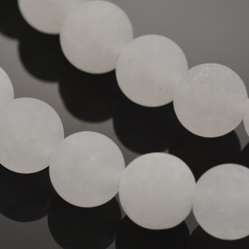 10Strands 8mm Natural White Jade Gemstone Frosted Matte Undyed Round ...