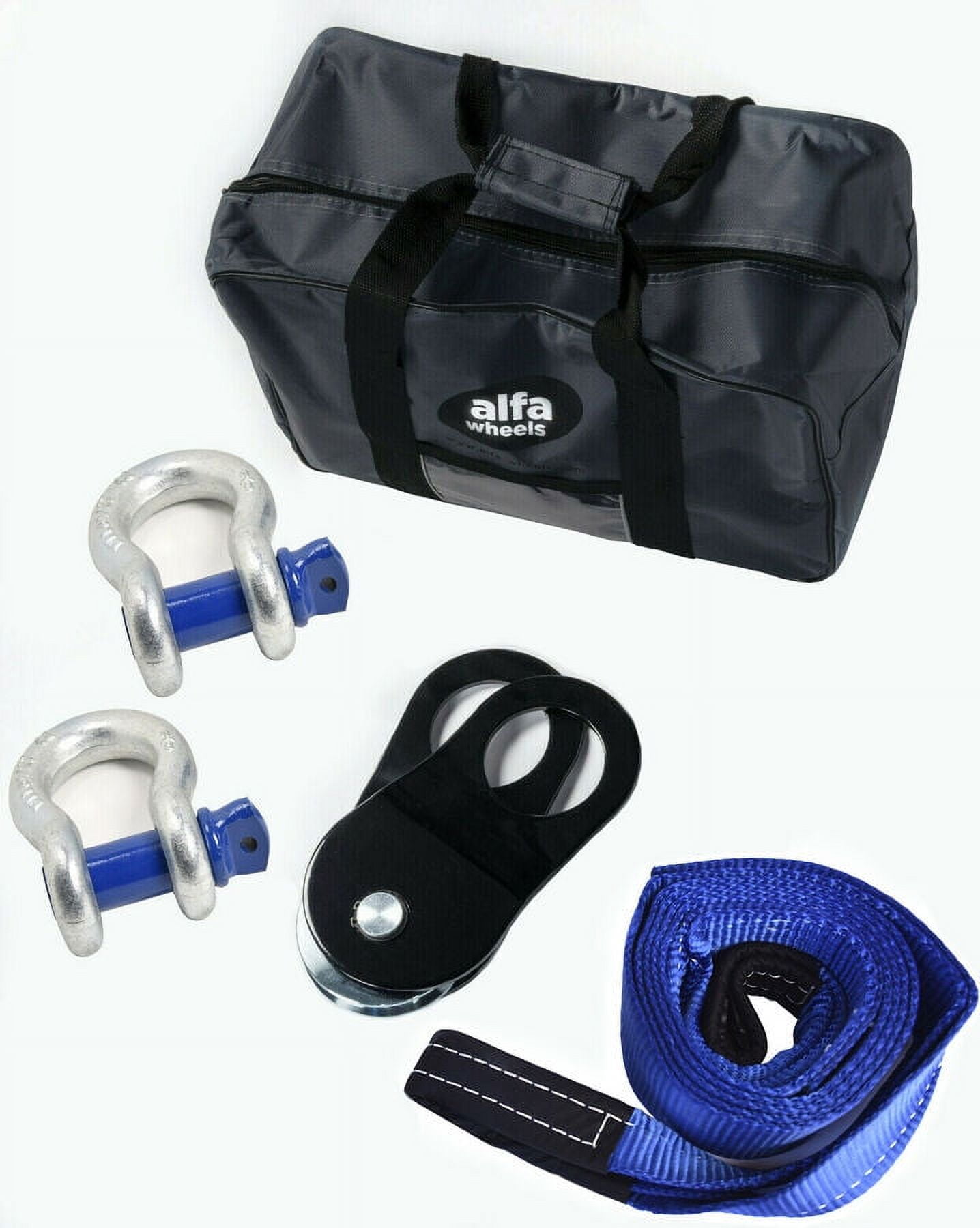 10T 10ft 4WD SUV Truck Winch Recovery Kit Snatch Block+Bow Shackle+Tow ...