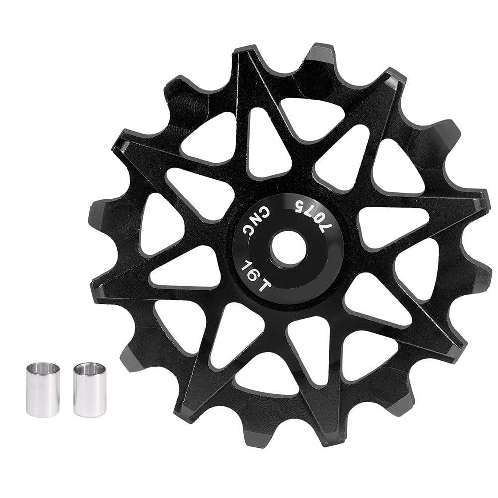 10T 16T Wheel Aluminum Alloy Pulley Porcelain Ball Bearing System Black ...