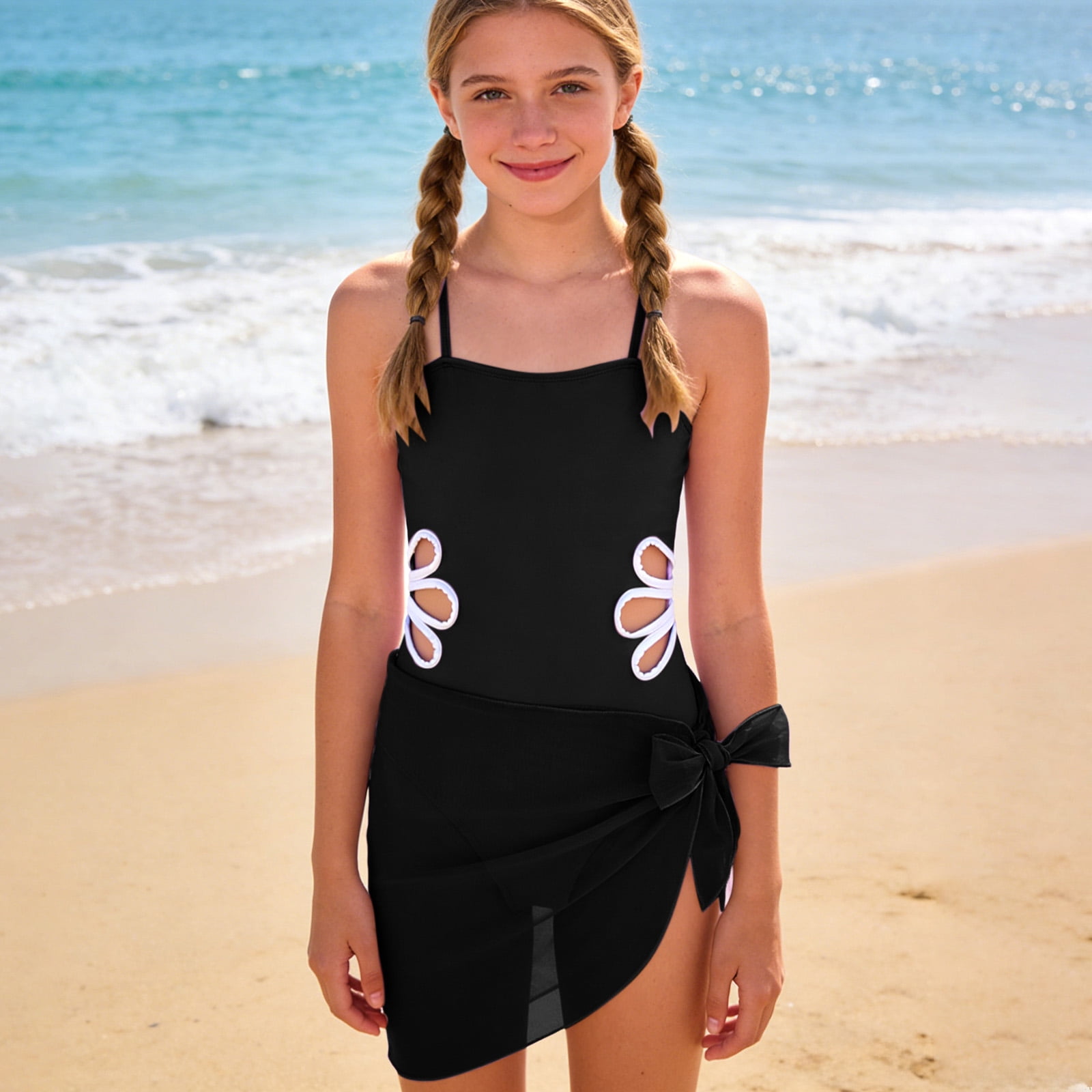 10T Bathing Suits For Teens Girls Bikini One Piece Swimsuits Cut Out ...