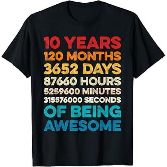 10Th Birthday 10 Years Of Being Awesome Vintage Birthday Gifts 10 Years ...