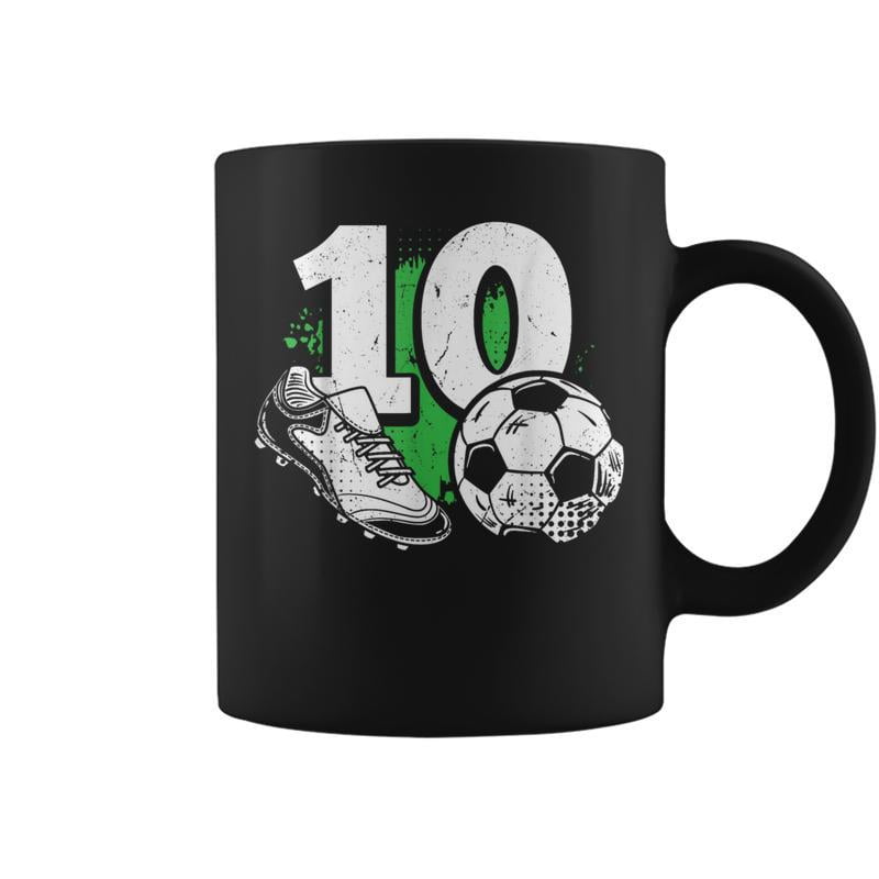 10Th Birthday Boy Soccer Player Football 10 Years Old Coffee Mugs ...