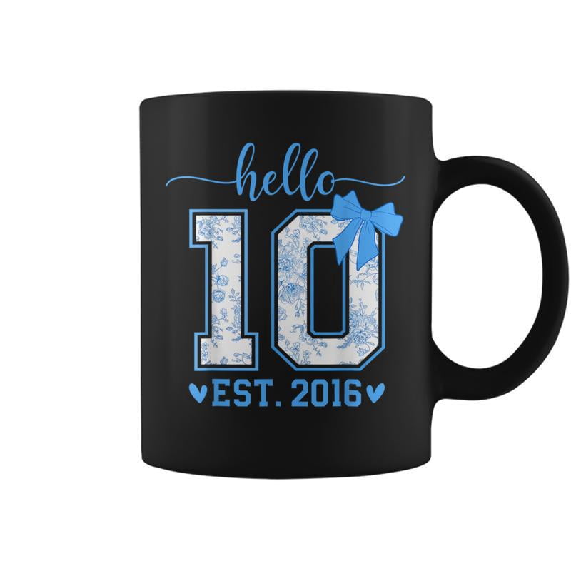 10Th Birthday Girl Coquette Bow Cute Hello Ten Est 2016 Coffee Mugs ...