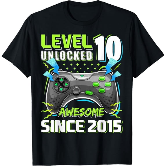 10Th Birthday Level 10 Gamer 10 Year Video Game Party Unisex Men Women ...