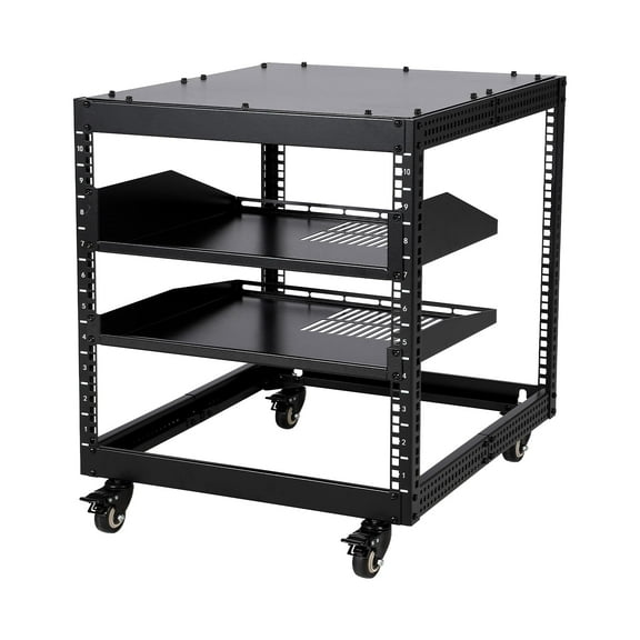 BENTISM 12U Server Rack, 15''-40'' Adjustable, Wall Mount/Free Standing ...