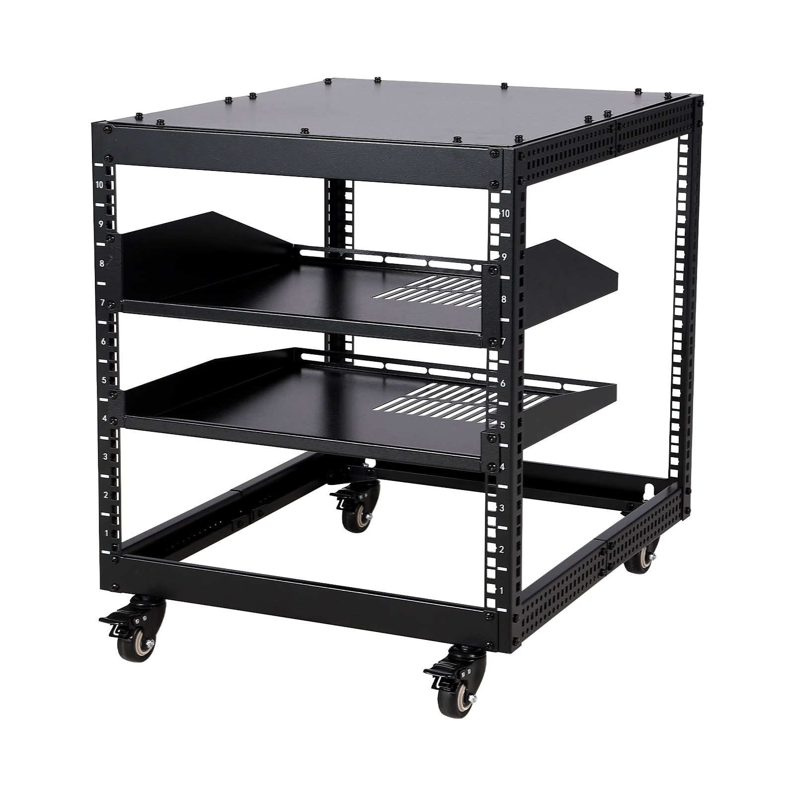 10U Open Frame Server Rack 23-40 Inch Adjustable Depth, Wall Mount or ...