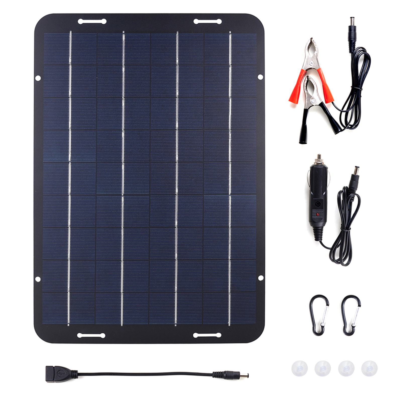 10W 18V Solar Battery Charger Maintainer, Portable Waterproof Solar ...