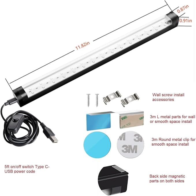 10W 1ft UV Black Light Bar, 2-Pack LED Blacklight Strip for Glow Party ...