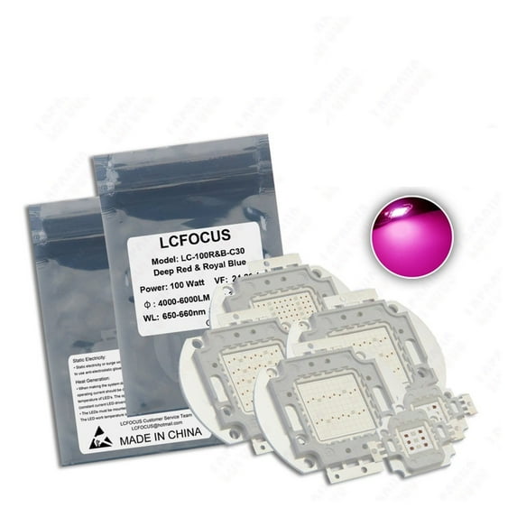 10W 20W 30W 50W 100W Deep Red 660nm + Royal Blue 440nm Grow LED Light ...