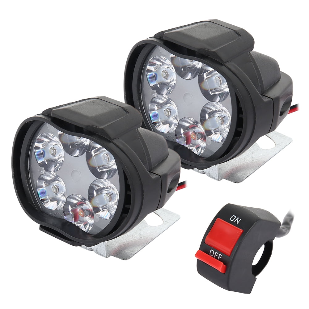 10W DC 9V-15V LED Motorcycle Headlight Waterproof 6 Round LED High Beam ...