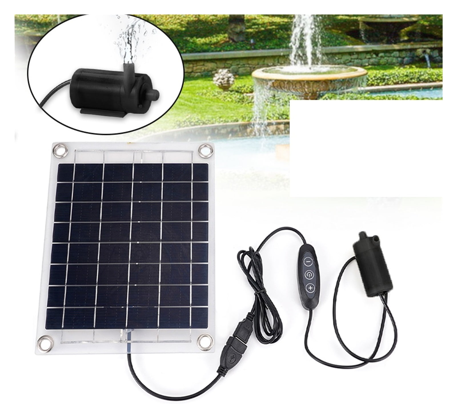 10W Mini Solar Fountain Pump Solar Panel Powered Water Pump Aquarium ...