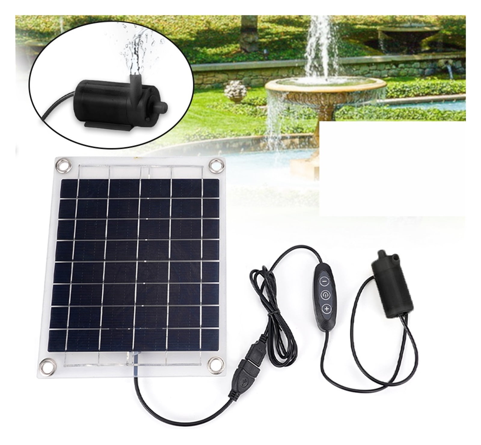 10W Mini Solar Water Pump Brushless Solar Panel Fish Water Pool Kit 12V ...