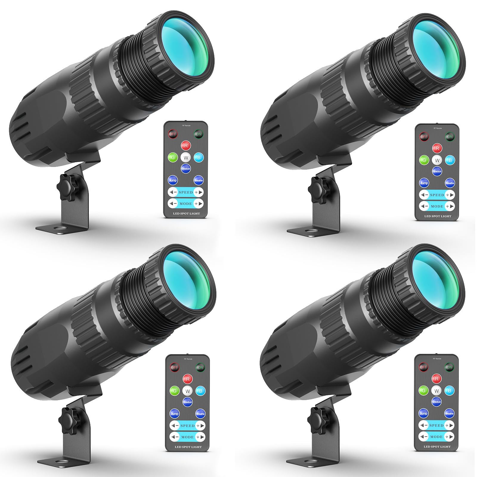 10W RGBW 4 in 1 Mini Pinspot Lights, Remote Control Spotlight with ...