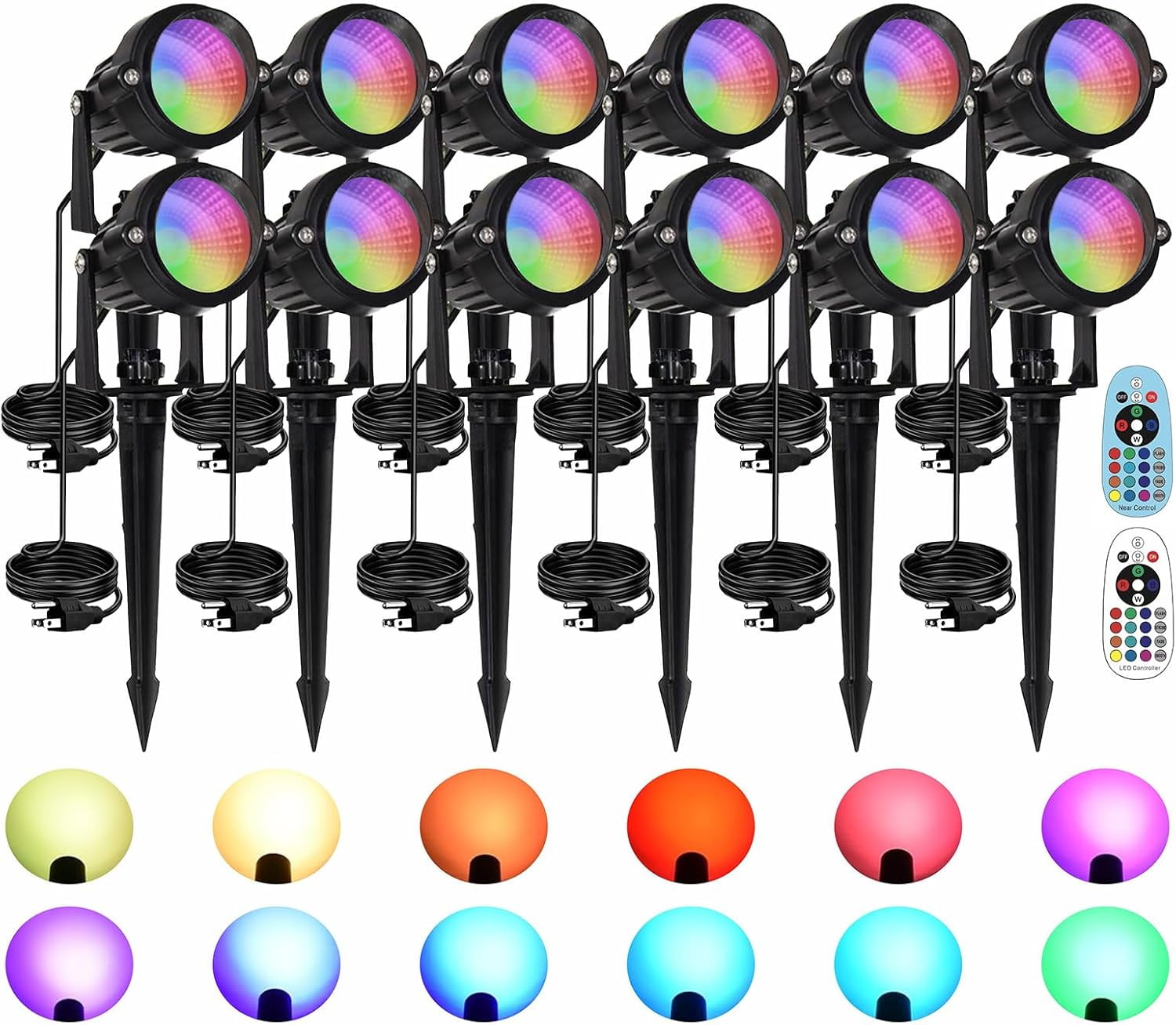 10W RGBW Landscape Lights Spot Lights Outdoor for Yard Garden Decor ...