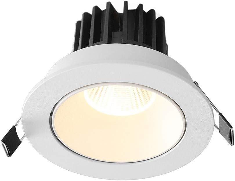 10W Rotatable Spotlight Recessed Ceiling Downlight, White Round Panel ...