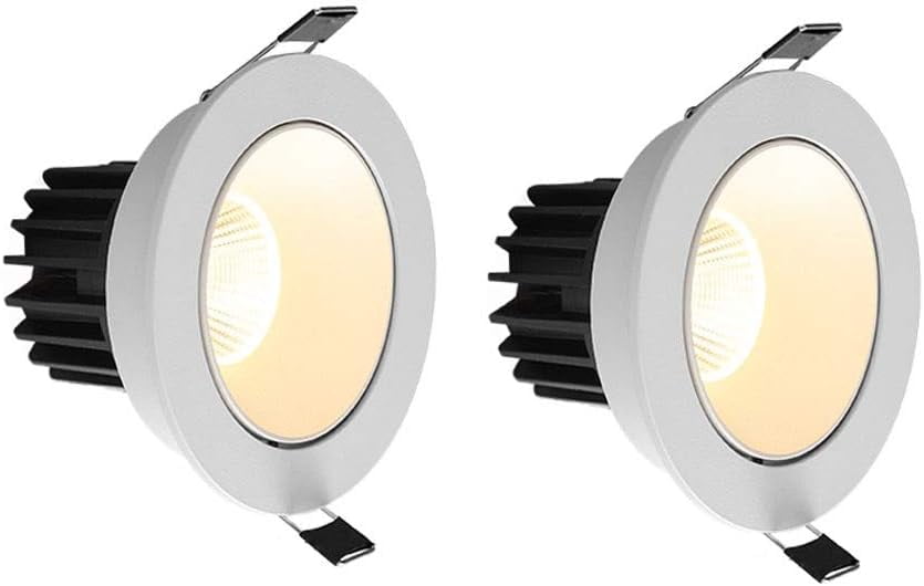 10W Rotatable Spotlight Recessed Ceiling Downlight, White Round Panel ...