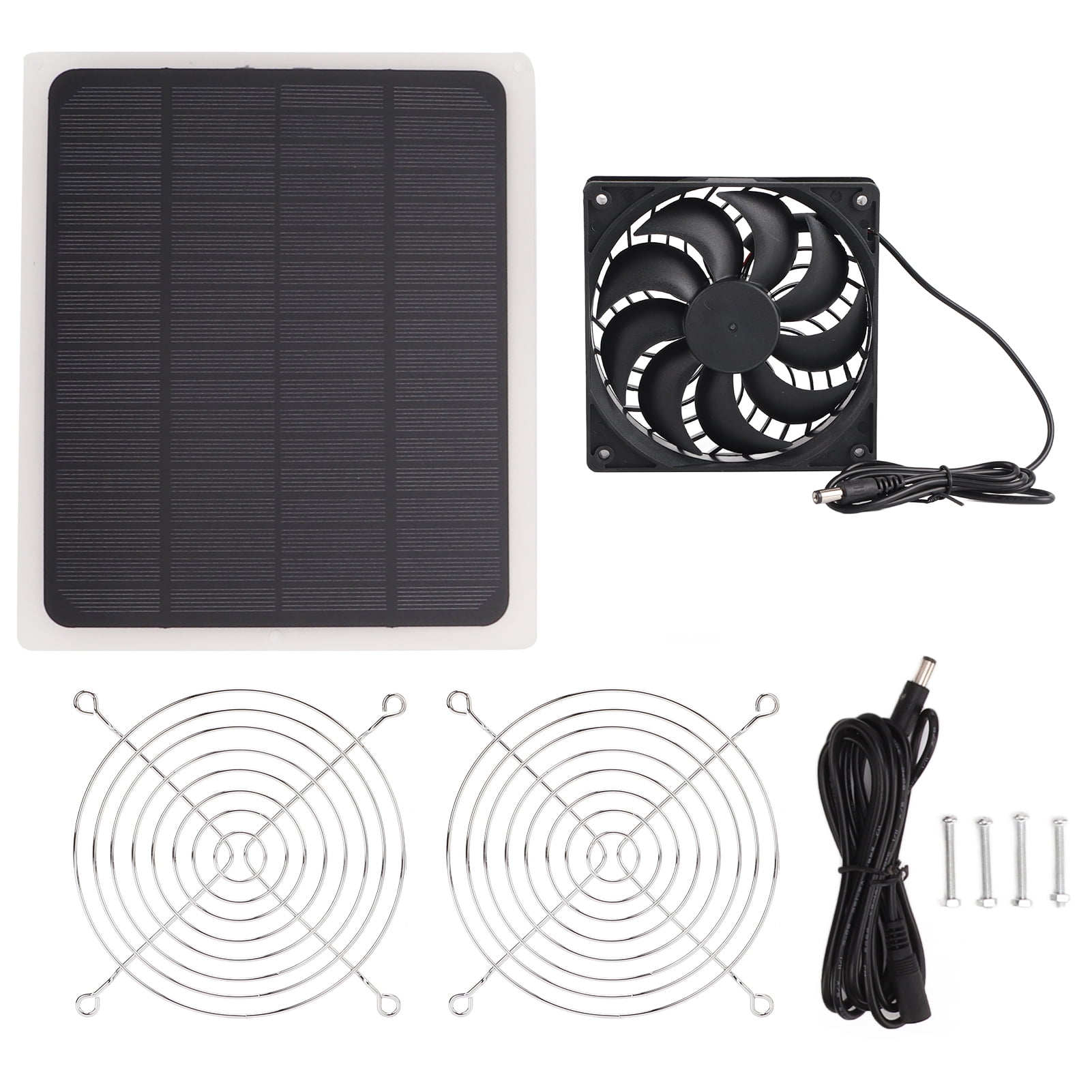 10W Solar Panel Fan Kit Waterproof Cooling Ventilator for Dog Chicken ...