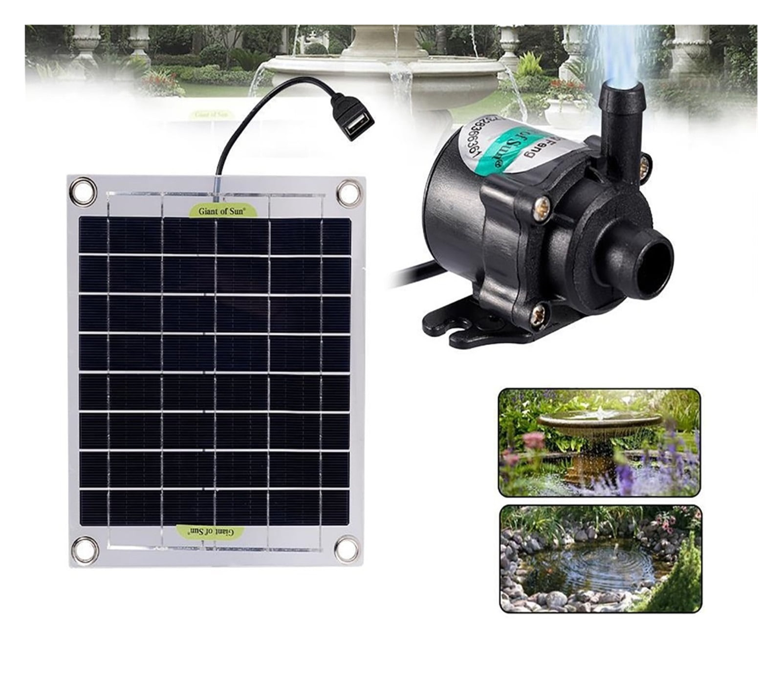 10W Solar Water Pump Group Photovoltaic Panel Fountain Water Pump Ultra ...