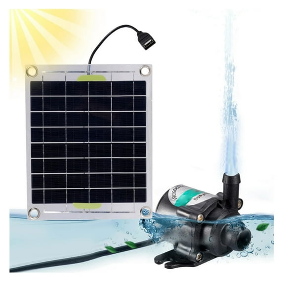 10W Solar Water Pump Set 12V Hydroponics Filter Aeration Fish Tank ...