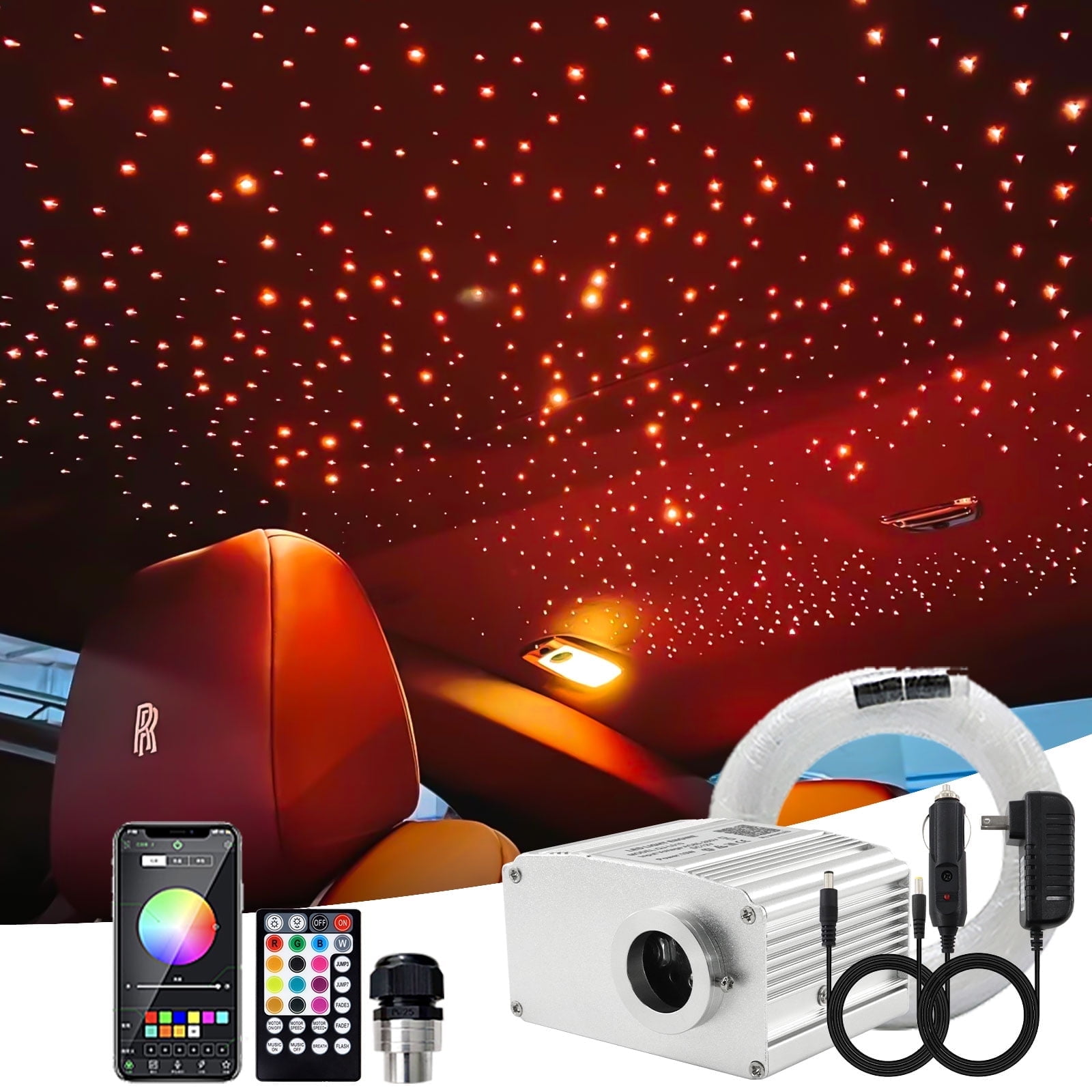 BESTUND Starlight Headliner Kit 295pcs of (0.03in+0.04in+0.06in)*9.8ft ...