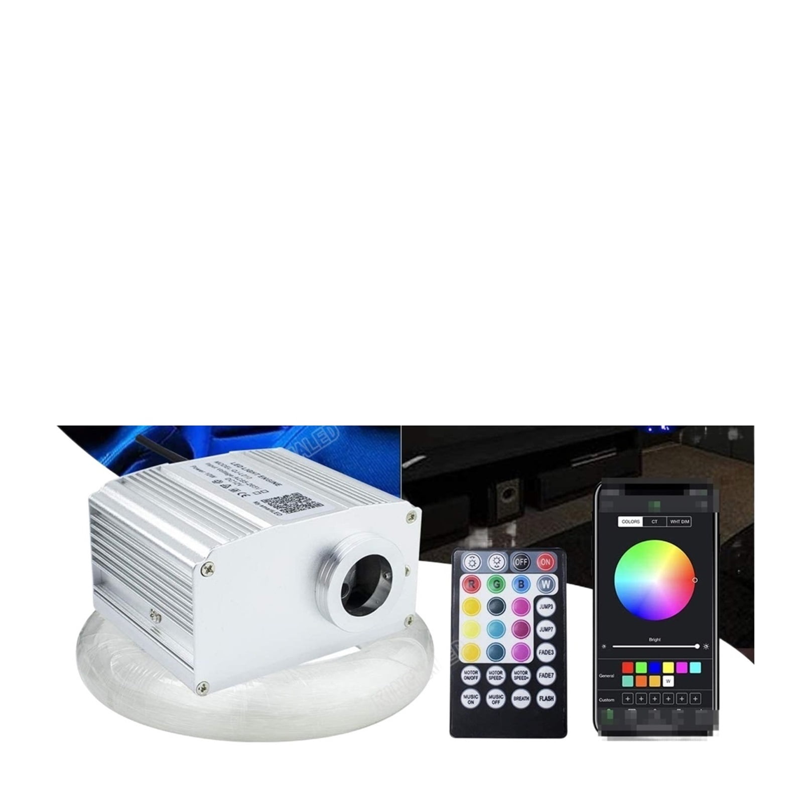 10W Twinkle Fiber Optic Star ceiling lights kit Bluetooth APP Smart ...