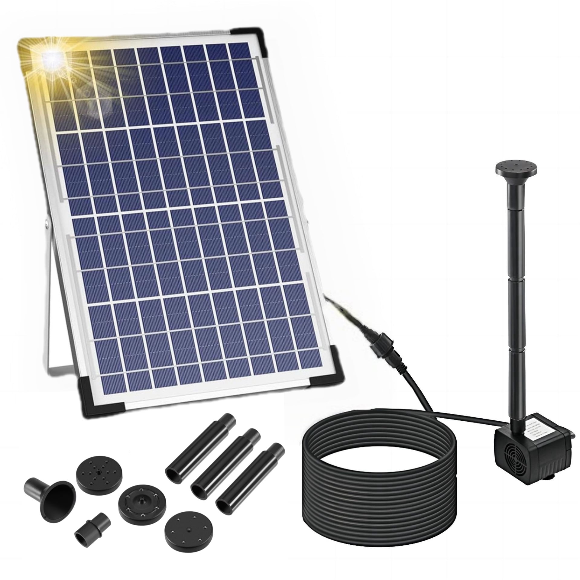 10W high-power solar landscape fountain super high pool wave split ...