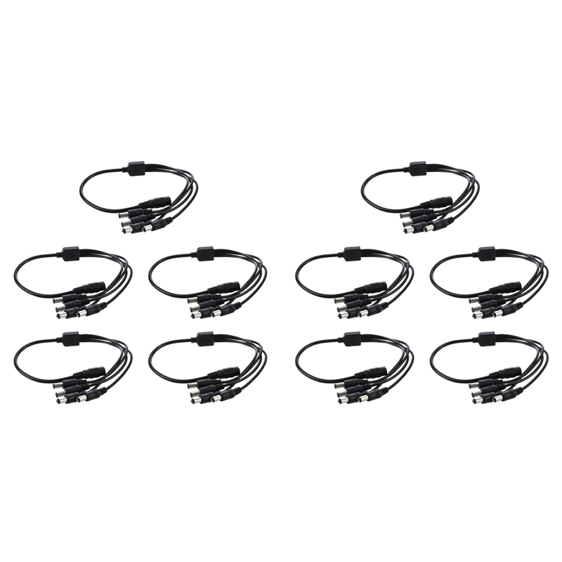10X 1 to 4 DC Power 4-Port Splitter Adapter Adaptor Cable CCTV Camera ...