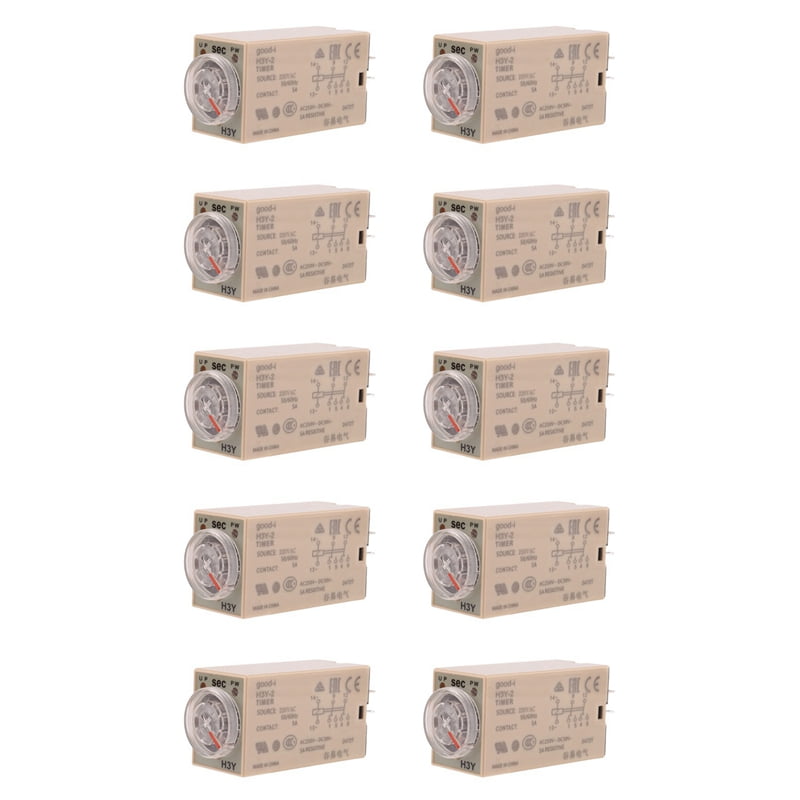 10X 10S Delay Timer Time Relay H3Y2 AC 220V 8 PIN Adjusting Knob Control Timing Relay for ...