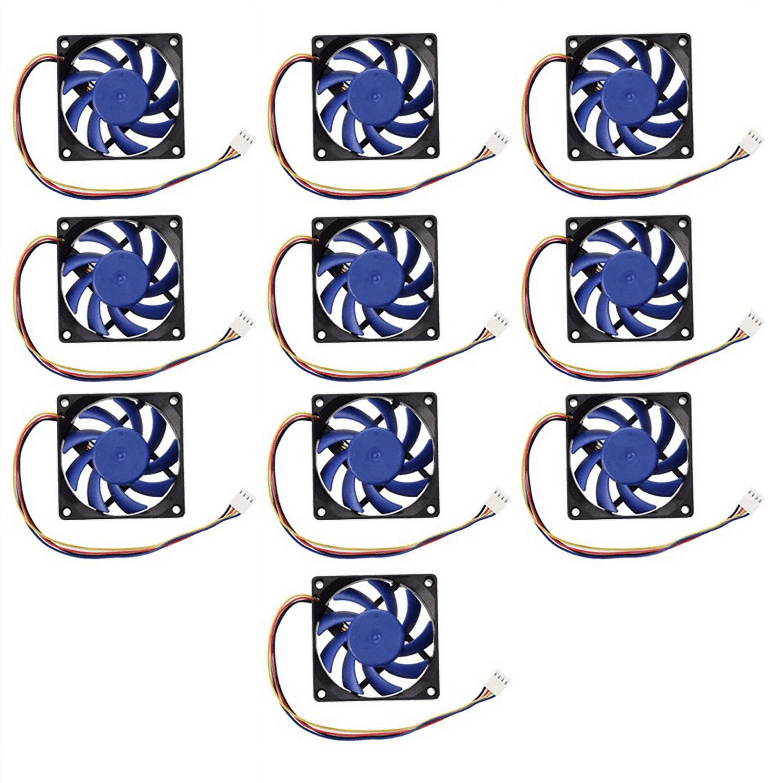 10X 12V DC 32 70mm 4-Pin Computer Case CFM PWM CPU PC Fan Blue & Black ...