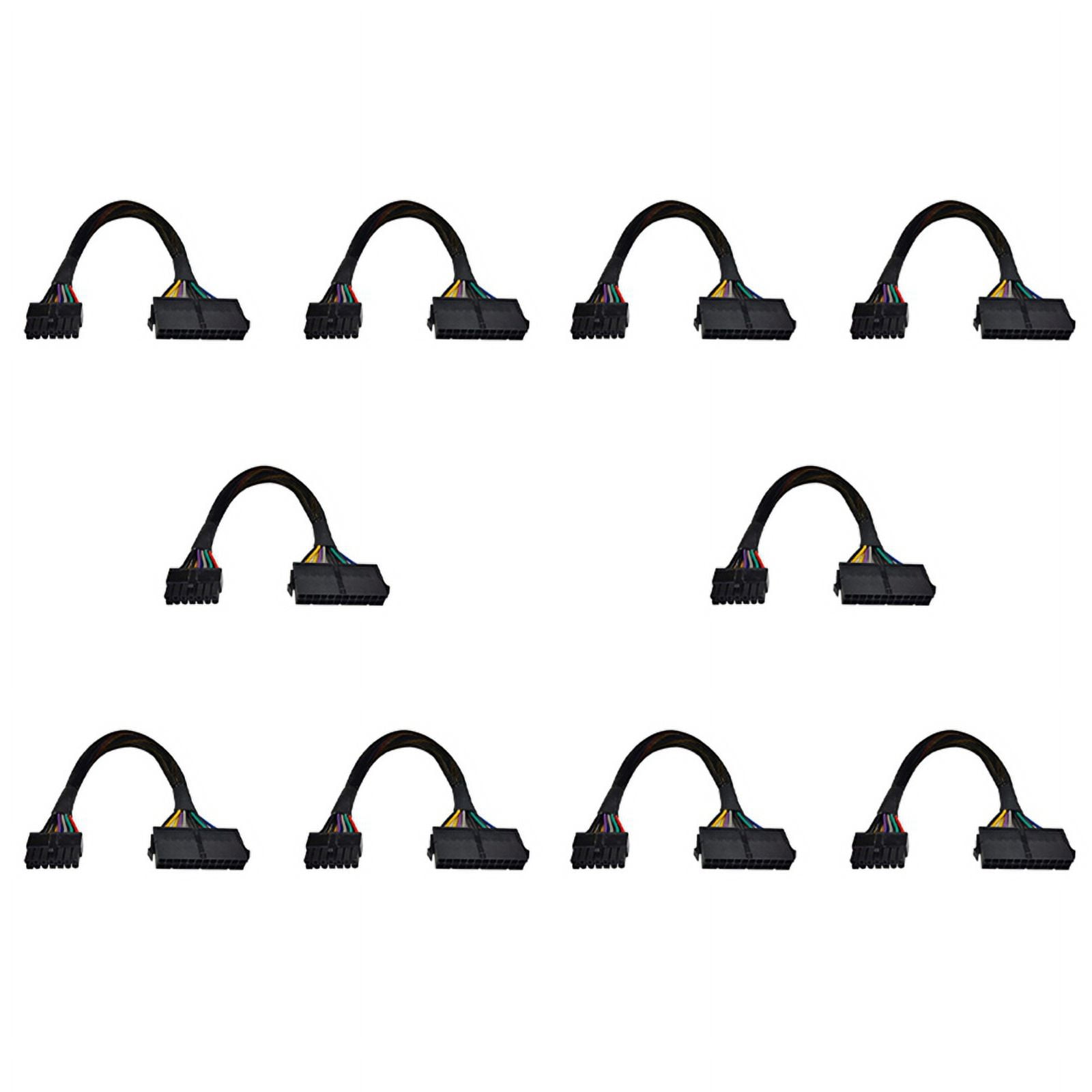 10X 24 Pin to 14 Pin ATX PSU Main Power Adapter Braided Sleeved Cable ...