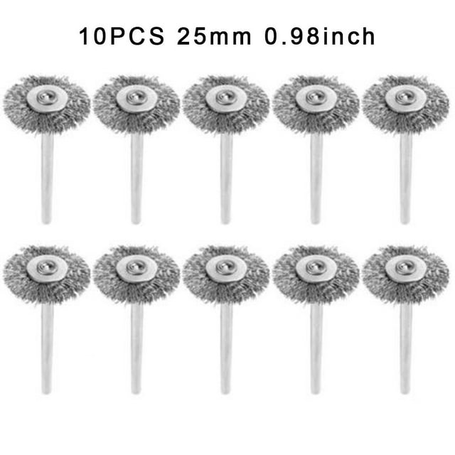 10X 25Mm Stainless Steel Wire Brush Polishing Wheel Disc for Grinder ...